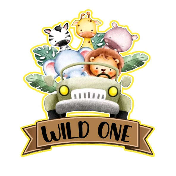 1st Birthday "Wild One" Jungle Jeep Animals – Devlin Design Studio