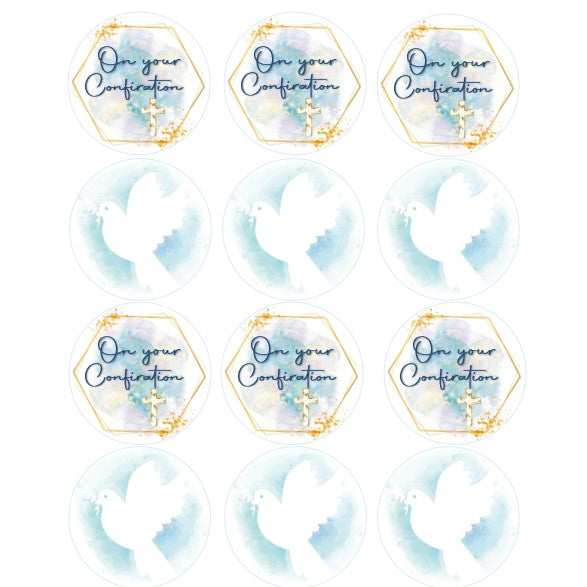 15 x Boys Confirmation Cupcake toppers (5cm) – Devlin Design Studio
