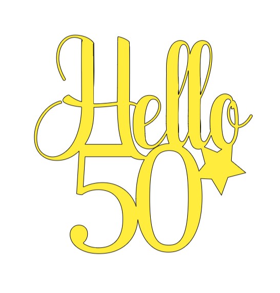 Hello 50 Card Cake Topper – Devlin Design Studio
