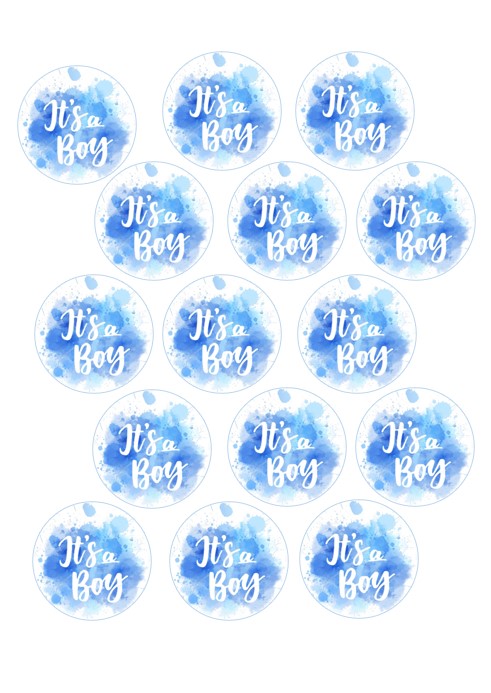 15 "It's a Boy" baby shower cupcake toppers – Devlin Design Studio