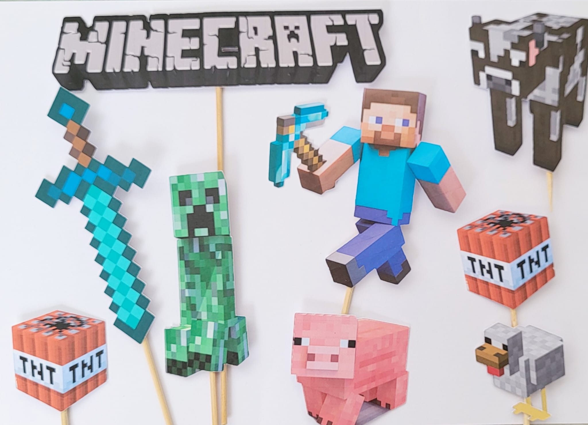 Minecraft card cake toppers – Devlin Design Studio