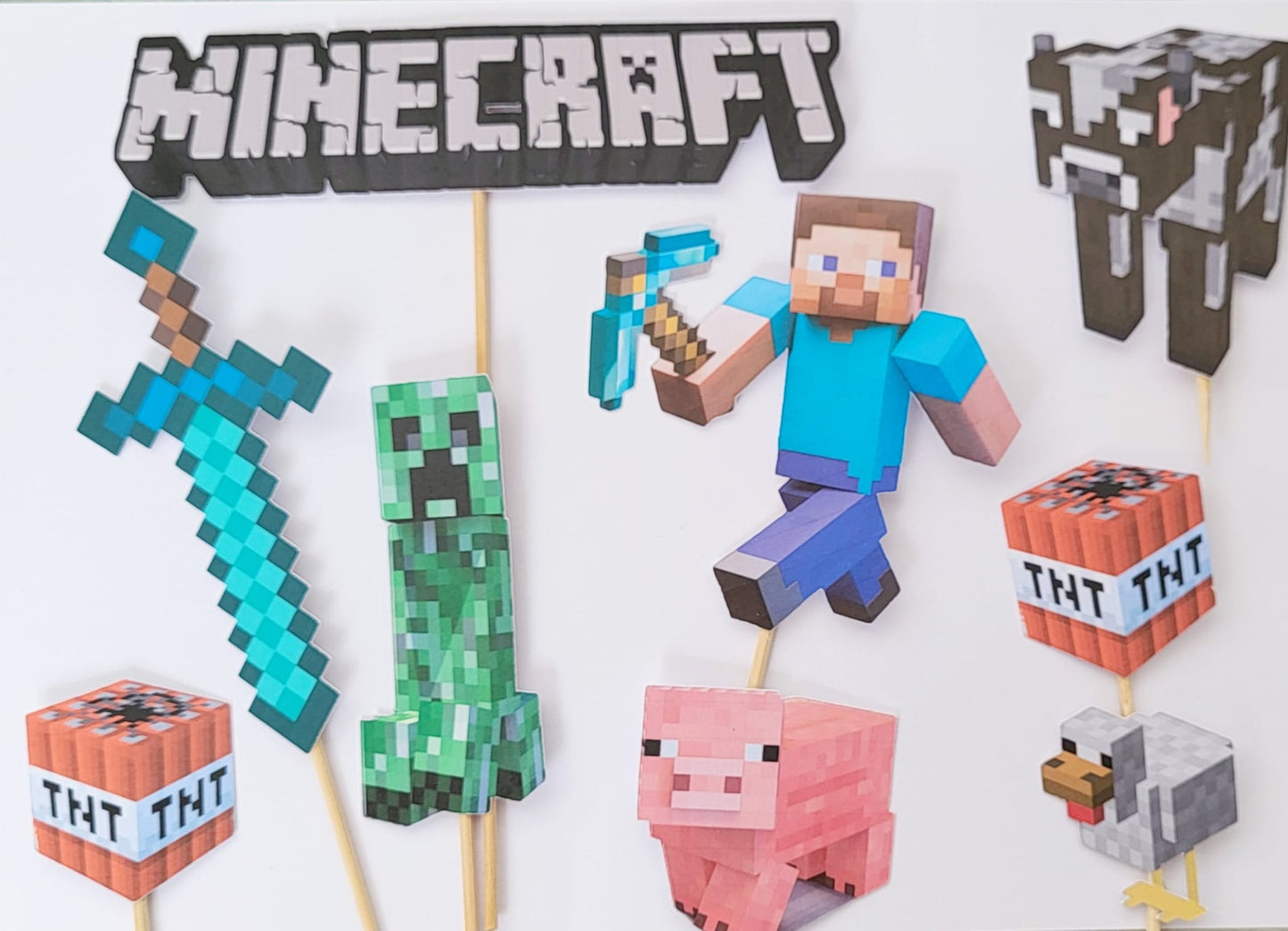 Minecraft card cake toppers – Devlin Design Studio