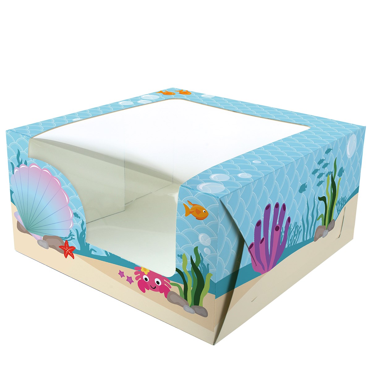 Sea theme/pirate/sailor/mermaid 10" window cake box – Devlin Design Studio